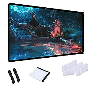 84 in Front and Rear Projector Screen, Hanging Movie Screen with Hooks Ropes, Portable Office Indoor Outdoor Video Projection Screen,Leinwand Beamer Projektionsleinwand Écran de Projection 投影幕布