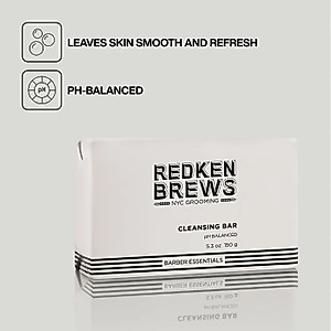 Redken Brews Cleanse Bar For Men, Soap For Face and Body, 5 Oz, Stocking Stuffer