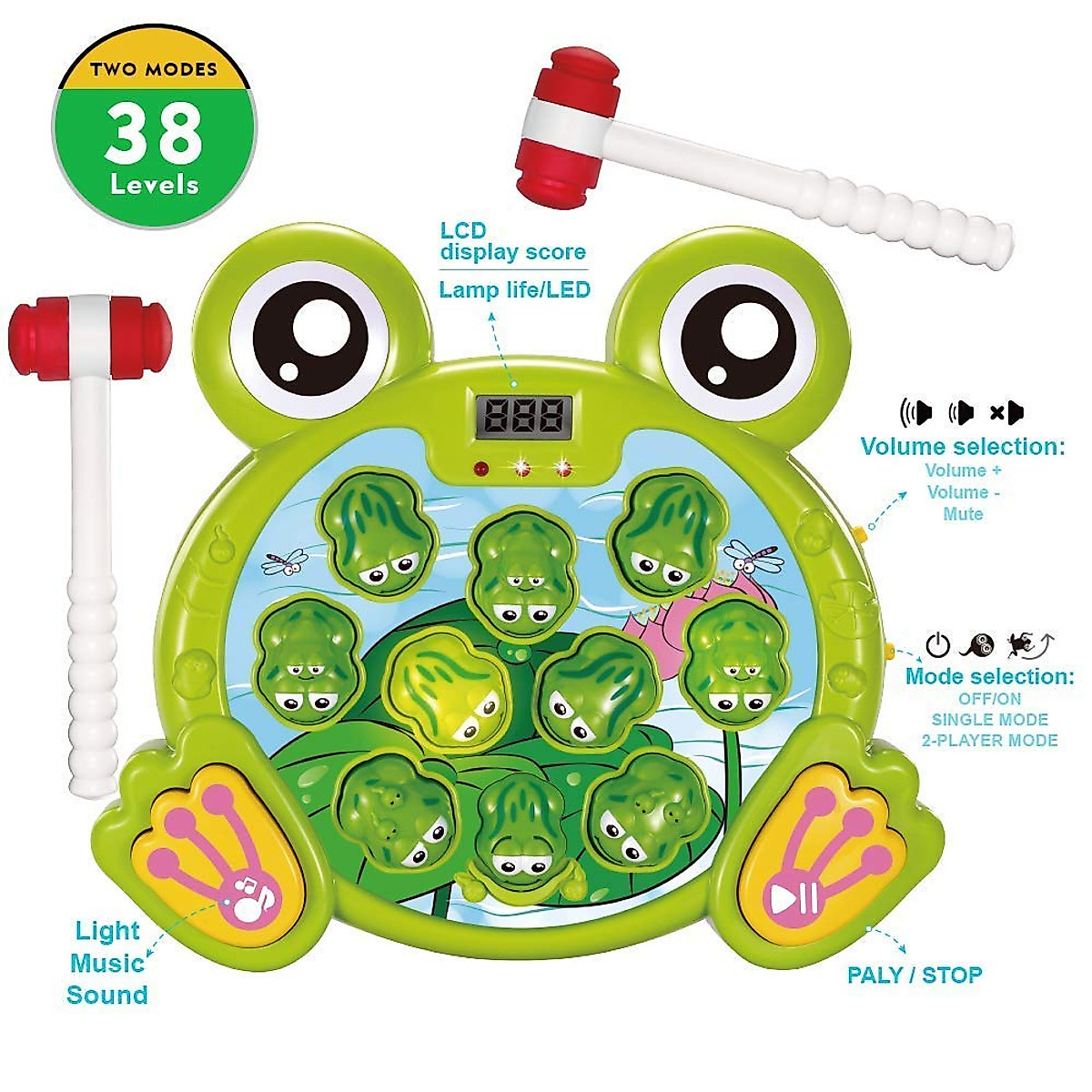 YEEBAY Interactive Whack A Frog Game & Pop Up Animals Toy