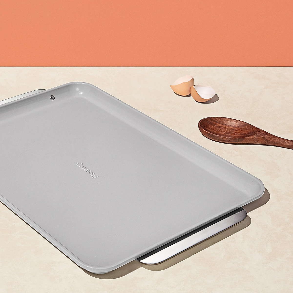 Caraway Non-Stick Ceramic Baking Sheet - Naturally Slick Ceramic Coating - Non-Toxic, PTFE & PFOA Free - Perfect for Baking, Roasting, and More - Large - Gray