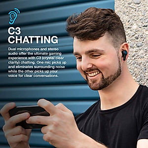 JLab JBuds Air Play Gaming True Wireless Earbuds, 30+ Total Hours of Bluetooth 5 Playtime Super-Low Latency for Mobile Gameplay, Built-in Microphone, Dual Connect, EQ3 Sound / C3 Chatting