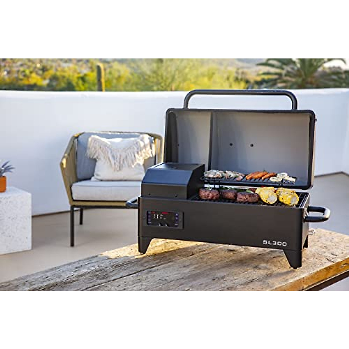Louisiana Grills LG300SL Portable Pellet Grill, Black, Small