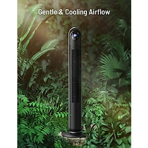 Tower Fan for Bedroom, 44 inch Standing Floor Fans with Remote, 24 ft/s Velocity Quiet Cooling Fan 24 dB, 12 Speeds, 24H Timer, 70° Oscillating with 3 Modes, LED Display Bladeless Fan for Home Office