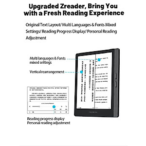 MEEBOOK M7 e-Book Reader, 2023 New 6.8" 300PPI HD E-Ink Screen Ereader, Cold/Warm Light, Android 11, Support Google Play Store,Speaker/OTG/Type C,3GB+32GB