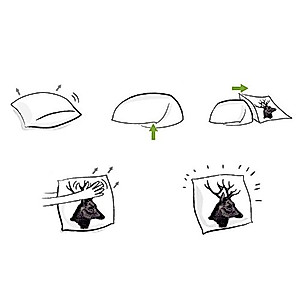 ChezMax Cute Fox Pattern Cushion Cover Cotton Linen Pillowslip Square Decorative Throw Pillow Case 18 X 18''