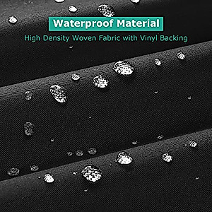SunPatio Fire Pit Cover Round 44 inch, Heavy Duty Waterproof Fire Bowl Cover, Outdoor Patio Furniture Side Table Cover with Adjustable Drawstring and Handles, UV & Rip & Fade Resistant, Black