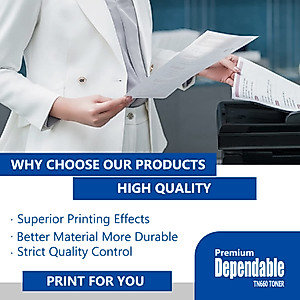 TN660 High-Yield Black Toner Cartridge, TN660 4PK, Replacement for Brother TN-660 TN-630 Toner for HL-L2300D HL-L2380DW HL-L2320D DCP-L2540DW HL-L2340DW HL-L2360DW MFC-L2720DW Printer…