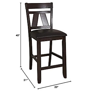 Liberty Furniture Industries Lawson Splat Back Counter Chair (RTA), W19 x D21 x H41, Black
