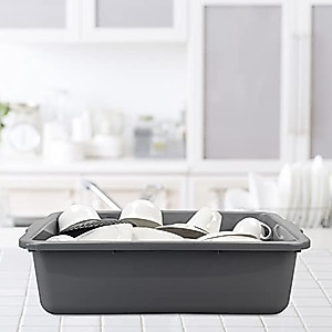 Readsky 34 L Grey Plastic Bus Box, Commercial Bus Tubs, 4 Packs