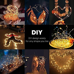 ZSMPY Fairy Lights Solar Lights Outdoor, 50/100/200 Lights,5m/10m/20m Fairy Lights Solar Christmas Lights for Patio, Garden, Home, Wedding, Pathway, Party (Warm White) (Size : 20m 200 Lights)