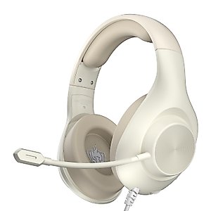 Gaming Headset for PS5 PS4 PC, Wired Headsets with 7.1 Surround Sound, H-7 Gaming Over Ear Headphones with Noise Cancelling Flexible Mic Memory Earmuffs, for PC/PS5/PS4/XboxSeries X/S/Switch (White)