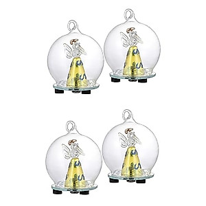 Abaodam 4 pcs Ornament Decor Glass Christmas Adorable Delicate Office Xmas Decorations Shop Changing Angel for Nativity Color Room Party Creative Globe Hanging Light Snowglobe