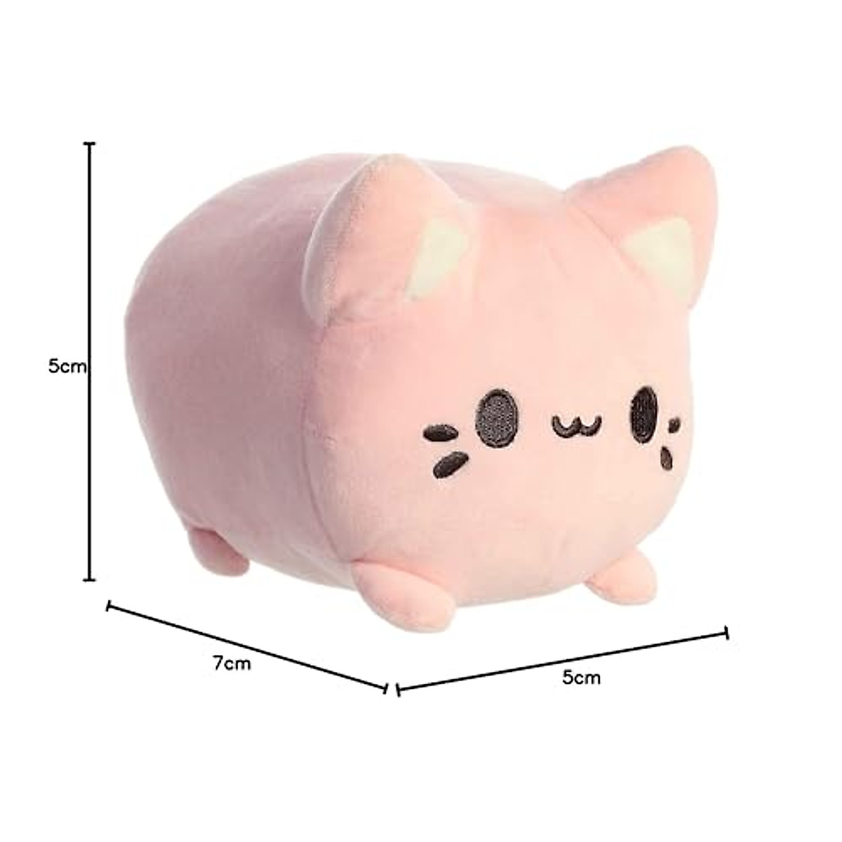 Aurora® Enchanting Tasty Peach® Strawberry Meowchi Stuffed Animal - Bright & Colorful Design - Showpiece Plush - Pink 7 Inches