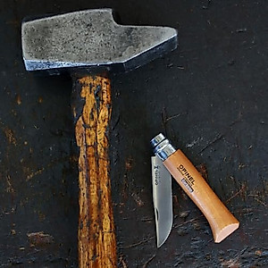 Opinel No.08 Carbon Steel Folding Pocket Knife with Beechwood Handle, Brown (2540089)