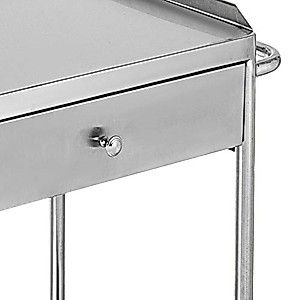 2-Layer Medical Trolley Stainless Steel Healthcare Trolley Mobile Care Car Clinic Carts Medical Laboratory Equipment Carts Spa Beauty Salon Tool Car (1 Drawer)