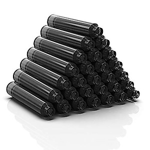 Wordsworth & Black Fountain Pen Ink Refills - Set of 30 Black Ink Cartridges - International Standard Size - Length APPR 2.04 Inch - Base Diameter APPR 0.24 Inch - Disposable and Generic
