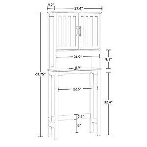 RiverRidge Monroe Bathroom Over-The-Toilet Spacesaver, White