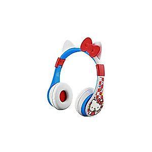 eKids Hello Kitty Kids Bluetooth Headphones, Wireless Headphones with Microphone Includes Aux Cord, Volume Reduced Kids Foldable Headphones for School, Home, or Travel