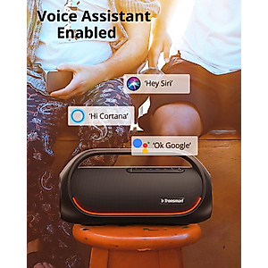 Tronsmart Bang(Upgraded) 60W Bluetooth Speakers with Subwoofer, IPX6 Waterproof Loud Bluetooth Speaker with 7 LED Color Light, 24H Playtime Bluetooth Portable Speaker with Handle for Outdoor, Party