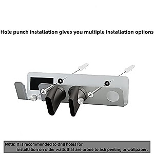 HZWZ Wall Mounted Hair Dryer Bracket, Non-perforated Bathroom/Bedroom/Toilet Hair Dryer Storage Rack for Hair Dryer Storage Rack, Easy to Install, Rust Resistant, Silver