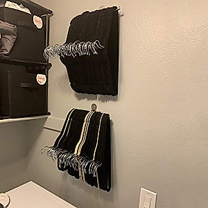 Clothes Hanger Organizer Stacker Storage Holder Rack for Closet and Laundry Room Tidier, Wall Mount, Adhesive or Drilling Installation, Stainless Steel