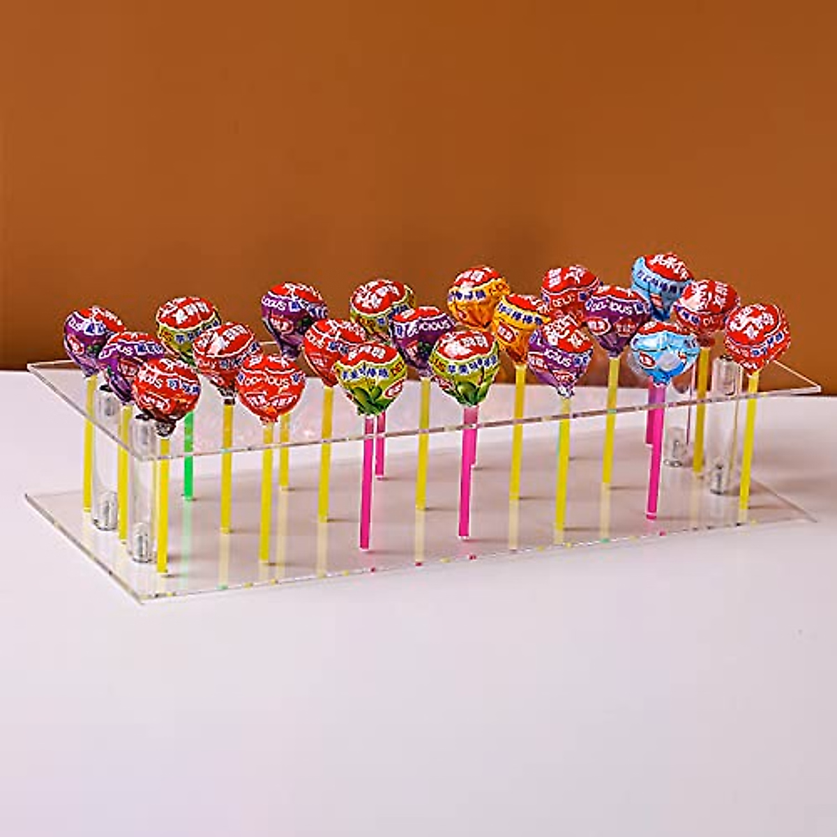 LIOUCBD 2 Packs Cake Pop Holder, Clear Acrylic Cake Pop Stand with Screwdrivers, 21 Holes Cake Stand for Cake Pop Maker, Dessert Stands for Weddings Baby Showers Parties Anniversaries Decoration