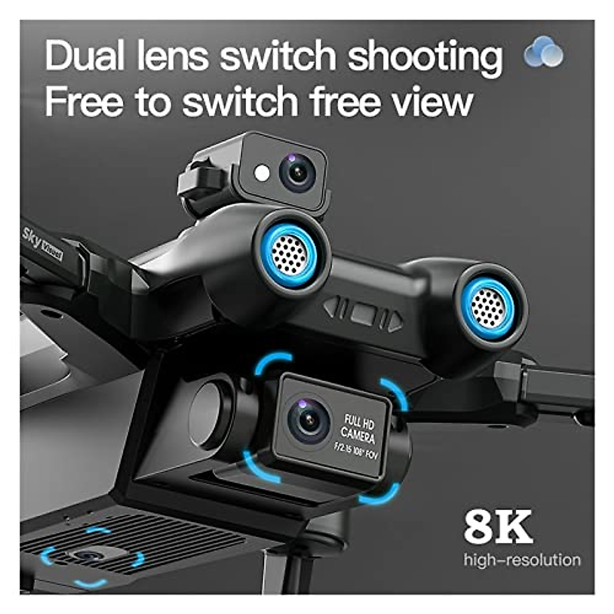 OZLIKA AE6 Drone 4K 8K HD Camera GPS 5G FPV Visual Obstacle Avoidance Professional Brushless Motor Quadcopter RC Dron Toys (Color : 8k 1b Avoidance B)