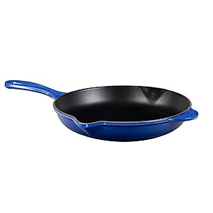 Le Creuset Enameled Cast-Iron 10-1/4-Inch Skillet with Iron Handle, Cobalt Blue