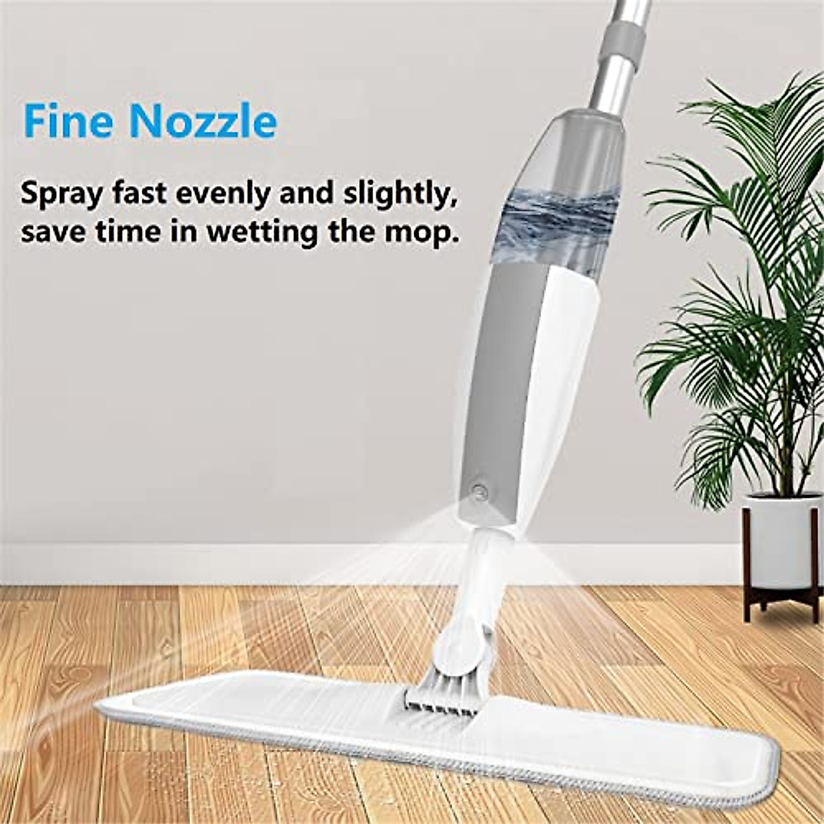 Spray Mop for Floor Cleaning, LINKPAL Floor Mop with a Refillable Bottle and 3 Washable Microfiber Pads, Spray Dry Wet Mop for Hardwood Laminate Wood Vinyl Ceramic Tiles Floor Cleaning