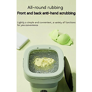 Portable washing machine, 8L large capacity mini washing machine, foldable, three intelligent modes for cleaning underwear and baby clothing, suitable for apartments, dormitories, and travel (Pink)