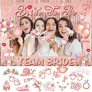 Bridal Shower Photo Booth Props, Shiny Bachelorette Party Decorations Giant Bride to Be Selfie Frame, Wedding Photo Booth Props, Rose Gold Bachelorette Party Supplies