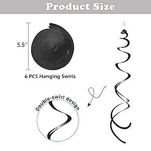 Concico Congratulations Banner and Hanging Swirls for Graduation,Congratulations,Engagement Party Decorations(Black Glitter)