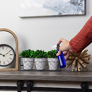 Cornucopia 4oz Blue Empty Plastic Refillable PET Spray Bottles w/Fine Mist Atomizer Caps (6-Pack); Sprayers for DIY Home Cleaning, Aromatherapy, Travel, & Beauty Care (4 Ounce, Cobalt Blue, 6)