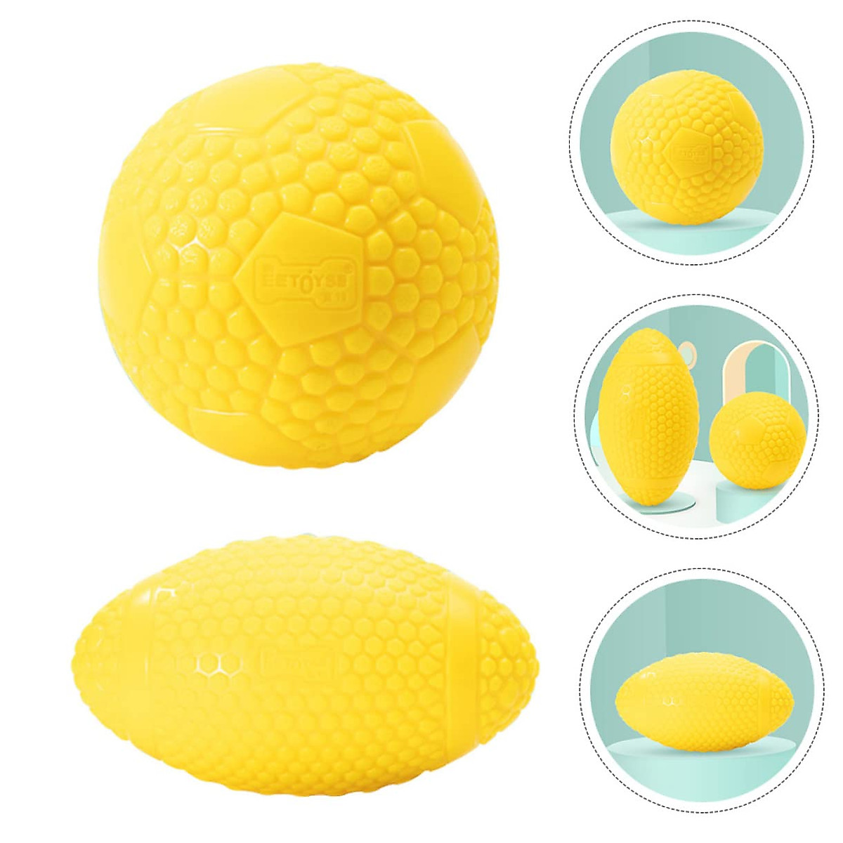 MERRYHAPY 2pcs Pet Toy Ball Dog Molar Toy Dog Soccer Toys Dog Squeaky Balls Dog Squeaky Toys Football Toys for Dog Pet Molar Toys Dog Balls Dog Football Toys Dog Bite Toys Pet Chew Toys