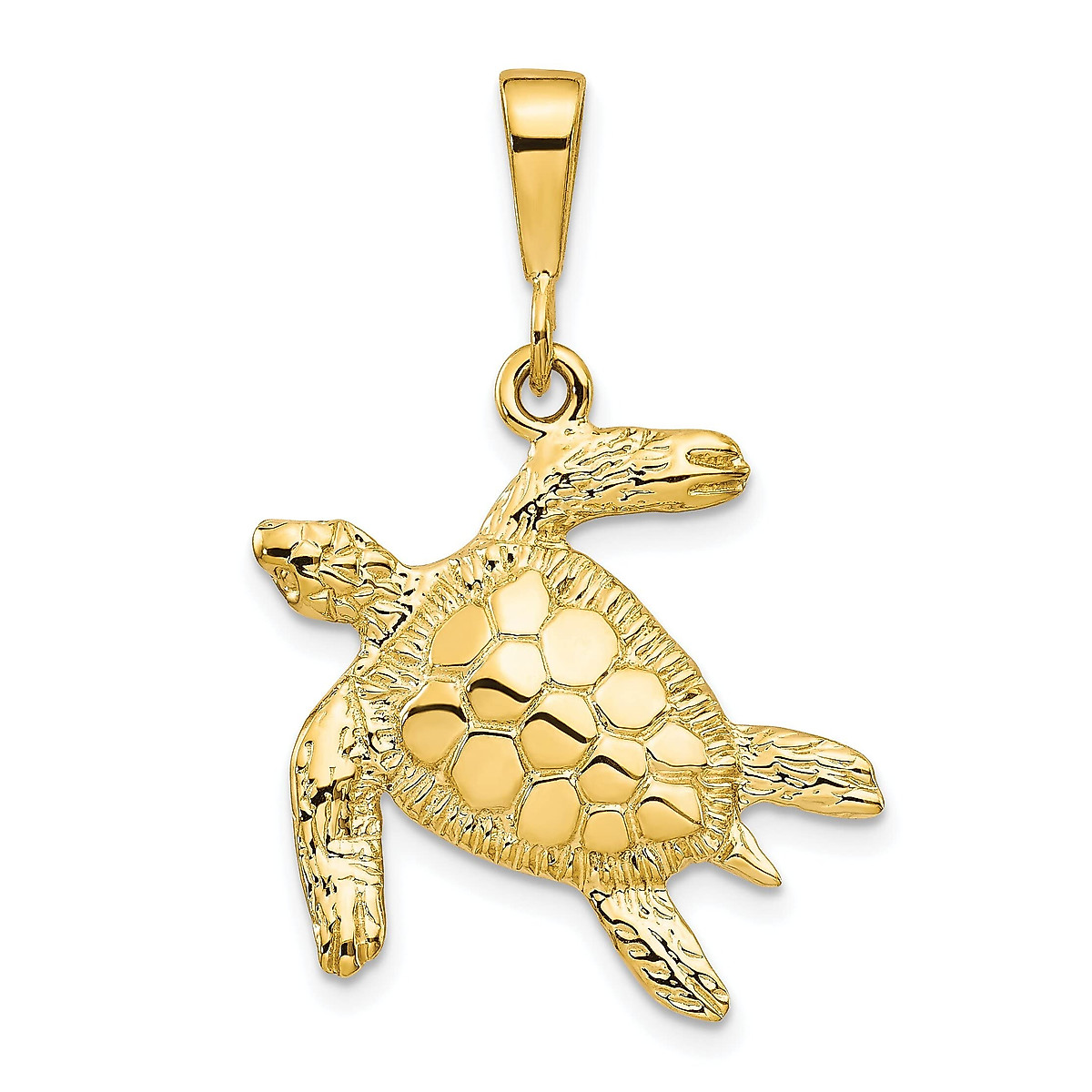 FindingKing 10K Yellow Gold Turtle Charm Sea Life Polished Jewelry!