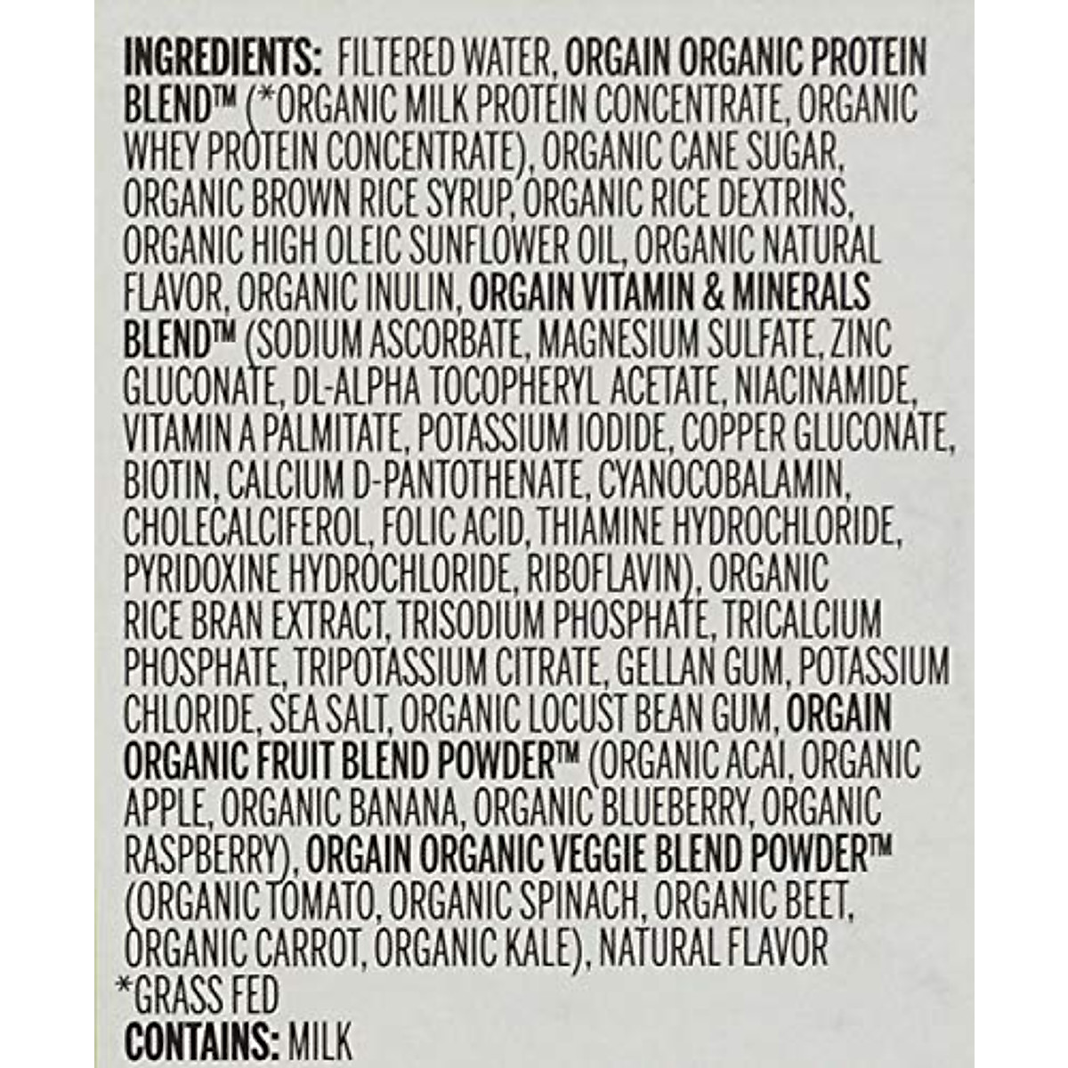 Orgain, Nutri Shake Sweet Vanilla Bean Organic, 11 Fl Oz, 4 Pack