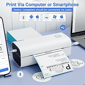 AOBIO X4BT 4x6 Bluetooth Thermal Label Printer - Shipping Label Printer for Small Business - Desktop Postage Label Printer Compatible with MacOS, Wins, Linux, ChromeOS (Black)
