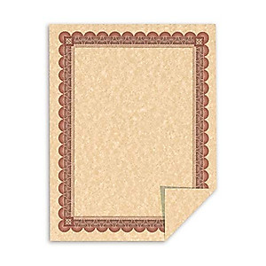 Southworth® Foil-Enhanced Parchment Certificates, 8 1/2" x 11", 24 lb, Copper/Red/Brown, Pack of 25