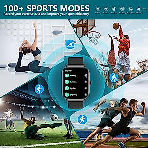 Smart Watch for Men with Bluetooth Dail Calls Speaker, 2023 Newest 1.96'' Touch Screen Smart Watch for Android iOS Phones with Waterproof Sport Step Calories Heart Rate Stress Monitor Sleep Tracking