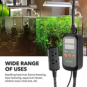 BN-LINK 8" X 12" Reptile Heating Mat & Smart WiFi Digital Temperature Controller Heating Cooling Compatible with Alexa and Google Home for Reptiles Aquarium