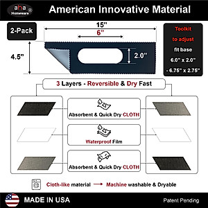 AHA HOMEWARE Bathroom Sink Splash Guard Oval Hole, Behind The Sink Water Splash Guard Centerset Faucet, Faucet Absorbent Backsplash Sink Mat 6/ Oval Hole, Bathroom Backsplash Sink Mat 15/