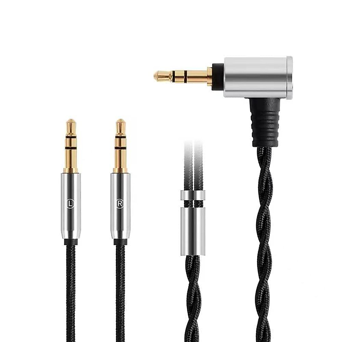 FAAEAL Replacement Cable for Hifiman SUNDARA Ananda,Upgrade Cable for Hifiman HE4XX/HE-400i/HE560/HE-350/HE1000 Headphone 2.5mm/3.5mm/4.4mm to Dual 3.5mm Jack Male Cord 1.45meters/4.7ft (3.5mm Jack)