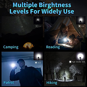 WUBEN C3 Rechargeable Flashlight 1200 High Lumens Super Bright, LED Tactical Flashlights, Powered EDC Flash Light IP68 Waterproof, 6 Light Modes for Camping, Emergency, Outdoor, Rescue, Inspection