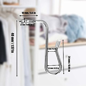 50 Pieces Clothes Hanger Connector Hooks Upgraded Metal Velvet Hanger Extender Hooks for Different Thickness Hangers, Organizer and Storage for Closet(Silver)