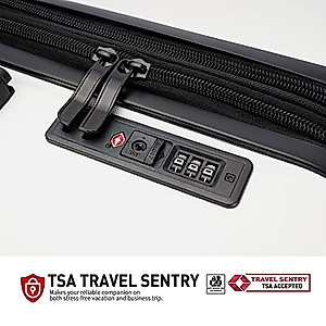 GinzaTravel 2-Piece ABS Luggage Set with TSA Locks, Expandable, and Friction-Resistant in White - Includes Carry-On 20" and 28" Spinner Suitcases