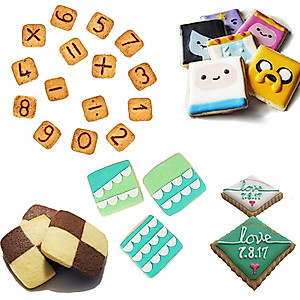 Antallcky Square Cookie Cutter Set-5 piece-2",2.5", 3", 3.5",4"Square Stainless Steel Biscuit Molds Fondant Cookie Cutter Set Pastry Mold-1 Inch Depth…