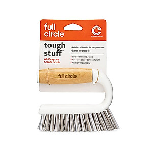 Full Circle Tough Stuff All-Purpose Scrub Brush, White 4.45" x 5.12" x 3.82"
