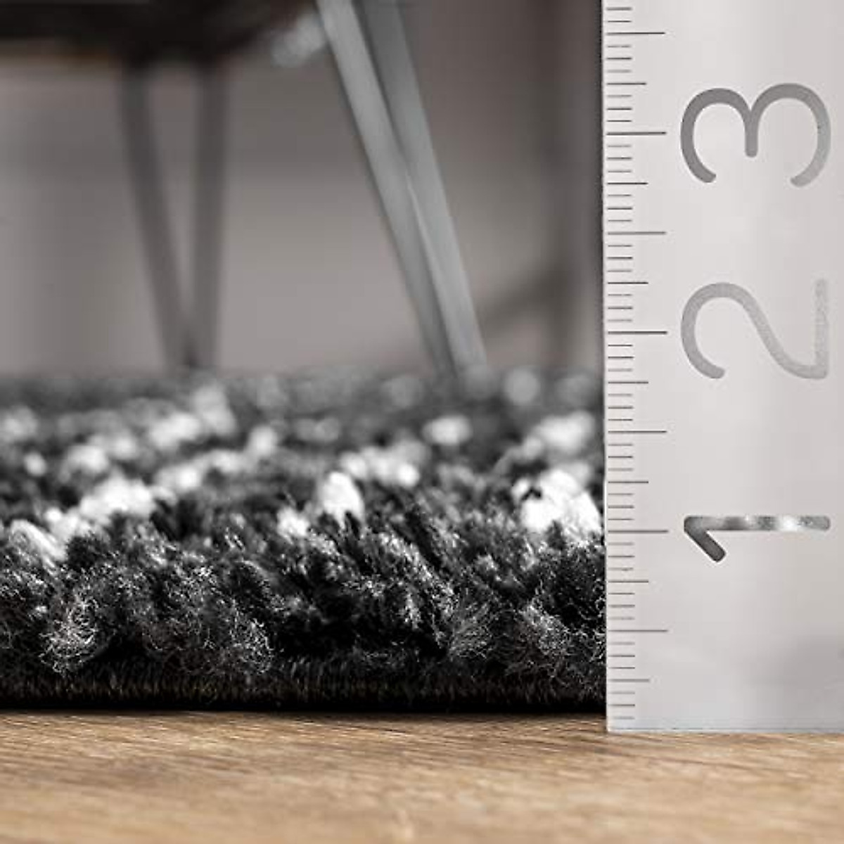 nuLOOM Sadie Moroccan Diamond Tassel Shag Area Rug, 3' x 5', Black