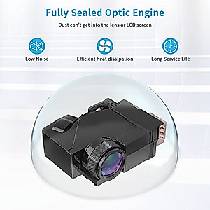 2023 New Mini Projector with 2.4/5G WiFi & Bilateral Bluetooth,7500LM FHD 1080P Native Outdoor Portable Video Projector with Android 9.0, 4K Home Theater Projector with HDMI/USB,Laptop,Phone,TV Stick