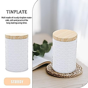 Cabilock 2pcs Tea Tin Canisters Metal Jar Airtight Candy Box Cookie Tins Empty Candle Tin Tea Bag Organizer Box Round Jewelry Boxes Kitchen Storage Containers for Sugar Tea